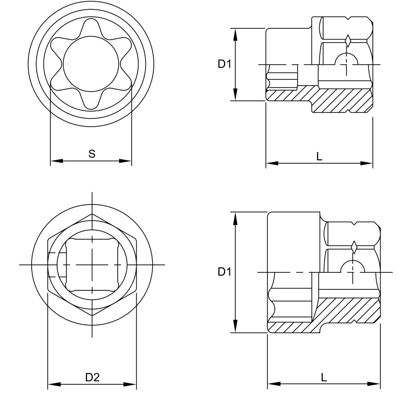 1/4 inch Drive IMPACT SOCKET, SAE, Metric, US. Standard